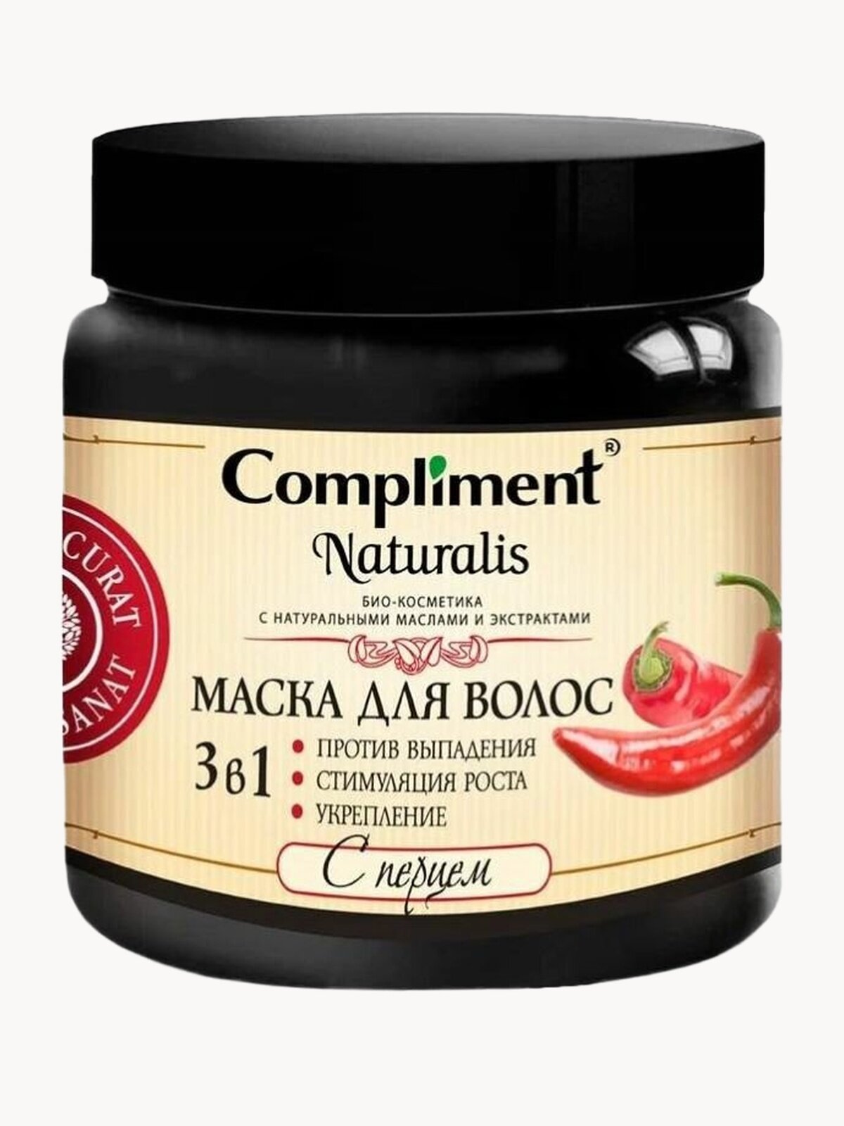 Compliment Naturalis 3в1 Маска для волос с перцем против выпадения волос, 500мл
