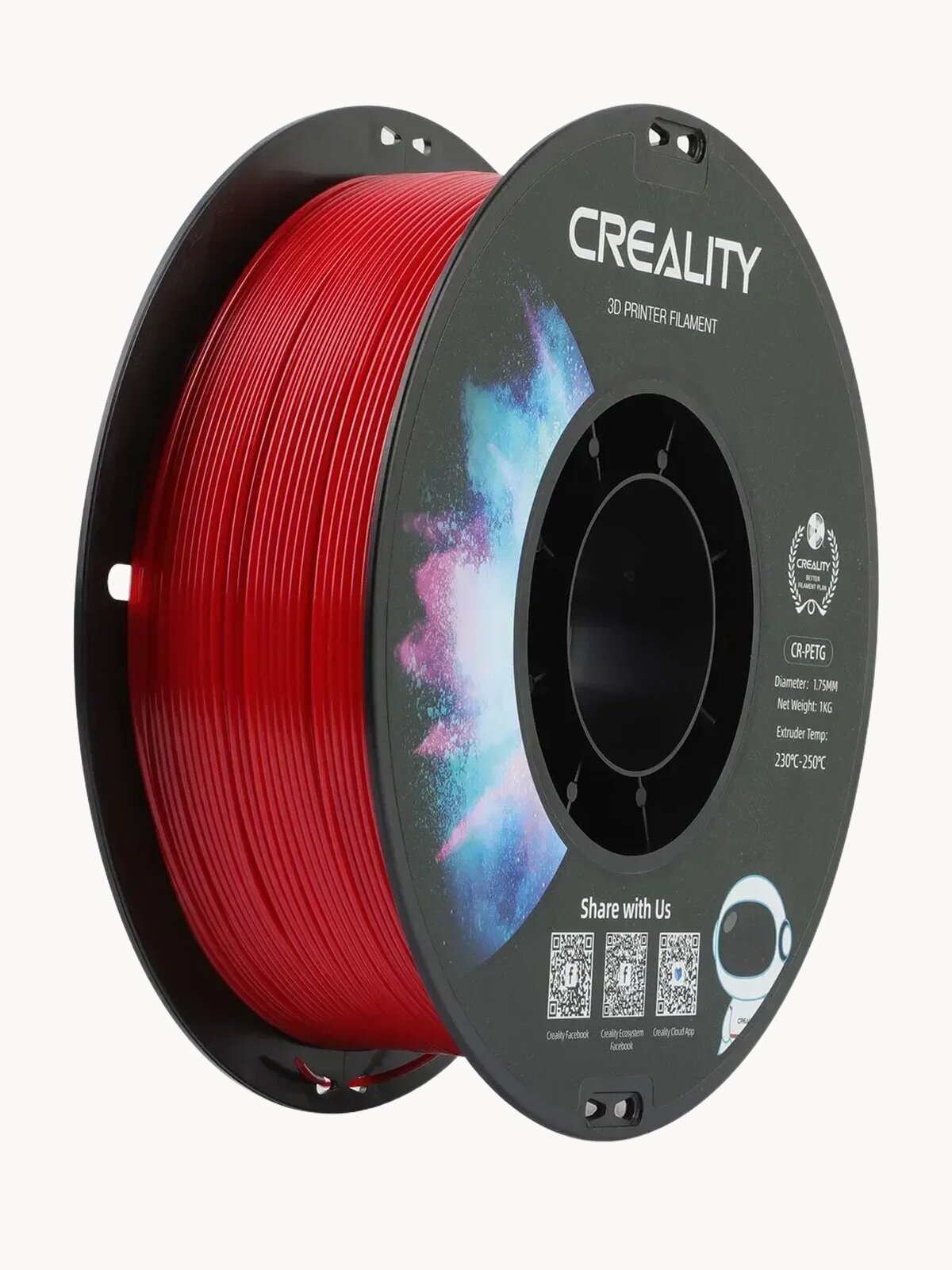 Катушка CR-PETG-пластика Creality 1.75 мм 1кг, красная