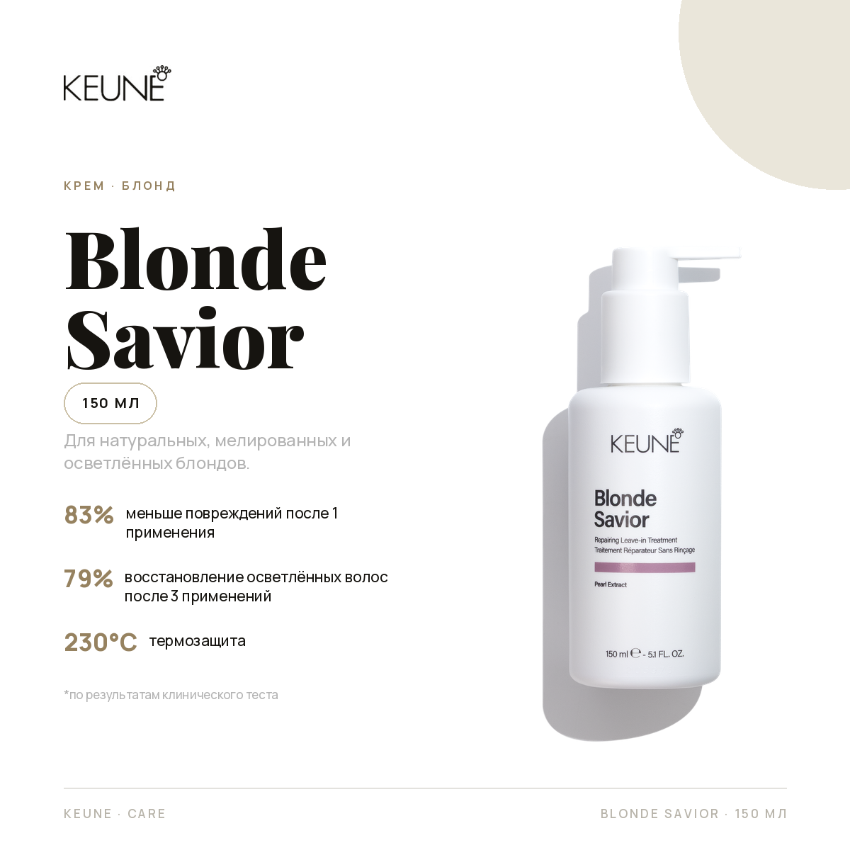 Крем для волос Keune Blonde Savior Leave-In Treatment Блонд-защита, 150 мл