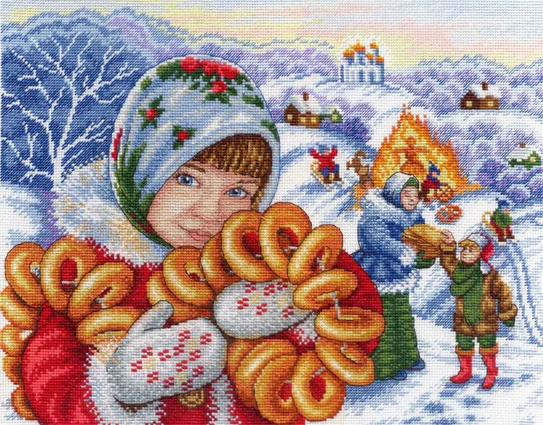 Вышивка Гуляй, Масленица! 22x29 см.