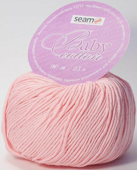 Пряжа Seam BABY COTTON 4322 яр. розовый (5 мотков)