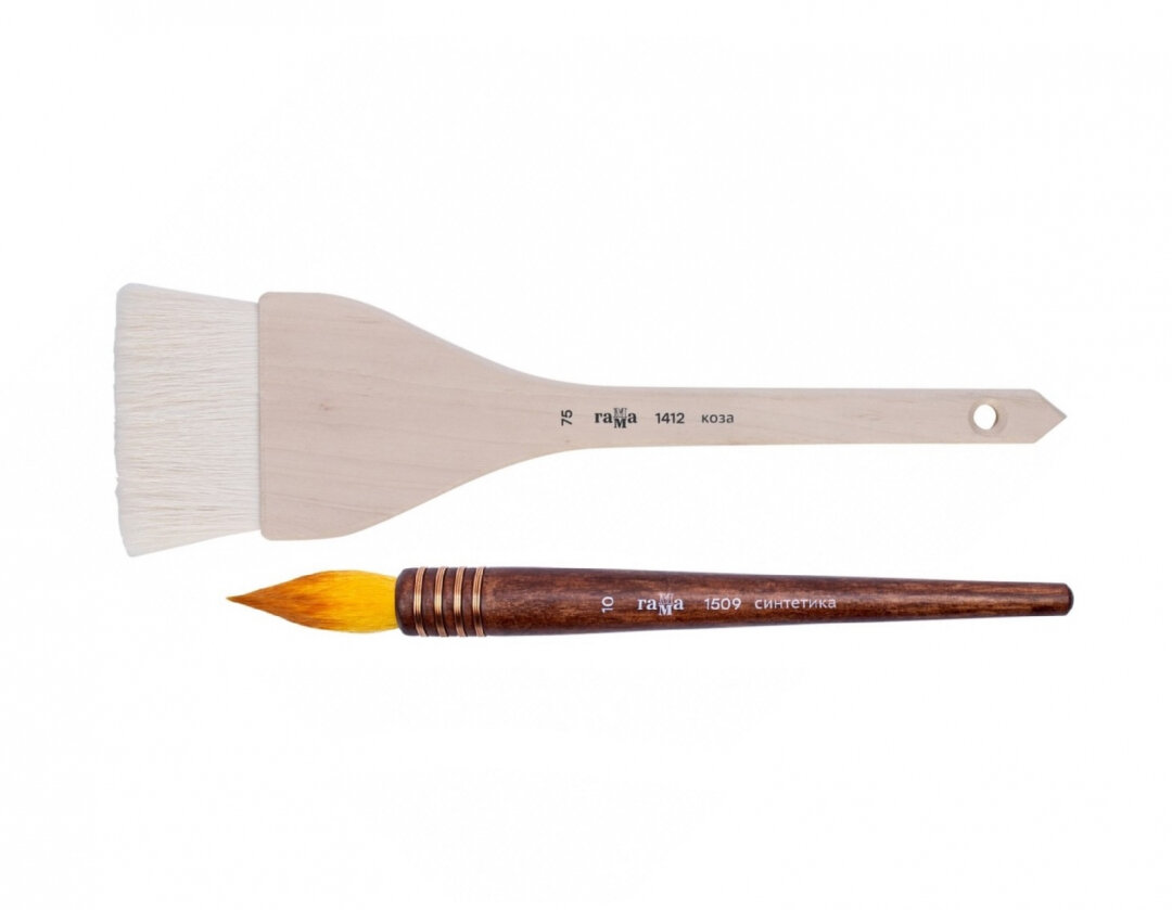 Гамма Комплект кистей для акварели и каллиграфии №10, № 75, 2шт