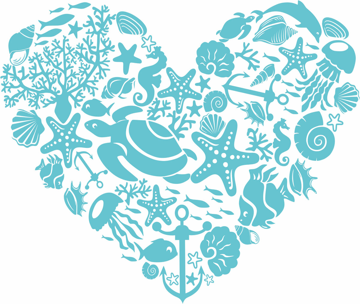 Gamma термотрансфер Сердце моря 12х10 см M-531 №05 1 шт - термоапликация для ткани