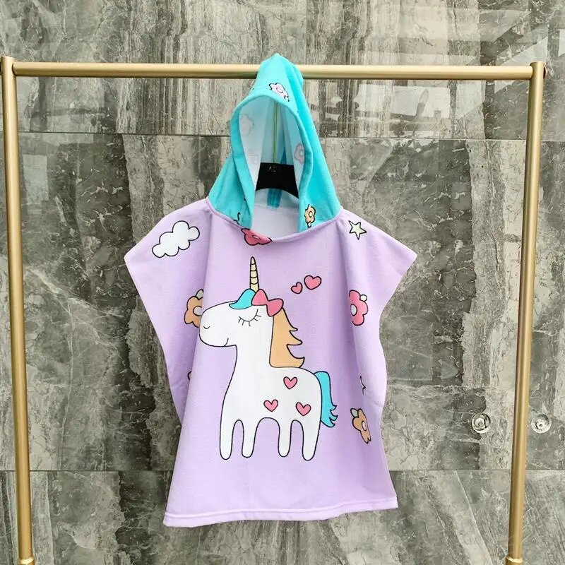 Детский халат-пончо из микрофибры Unicorn