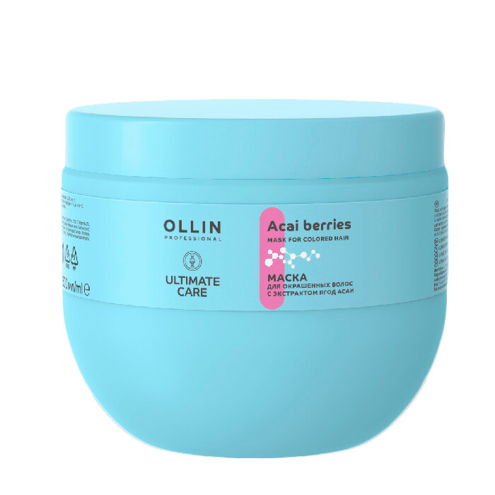 Маска для волос Ollin Professional Ultimate Care Маска для окрашенных волос с экстрактом ягод асаи 500мл