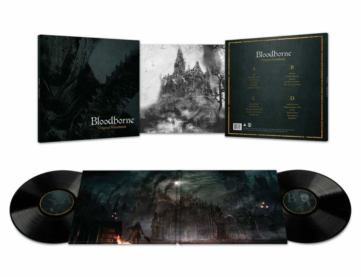 Bloodborne OST (1000шт в мире Deluxe Gold-Foil Gatefold USA Limited Soundtrack) Редкая Виниловая Пластинка + Двусторонний Постер, Саундтрек Бладборн Playstation