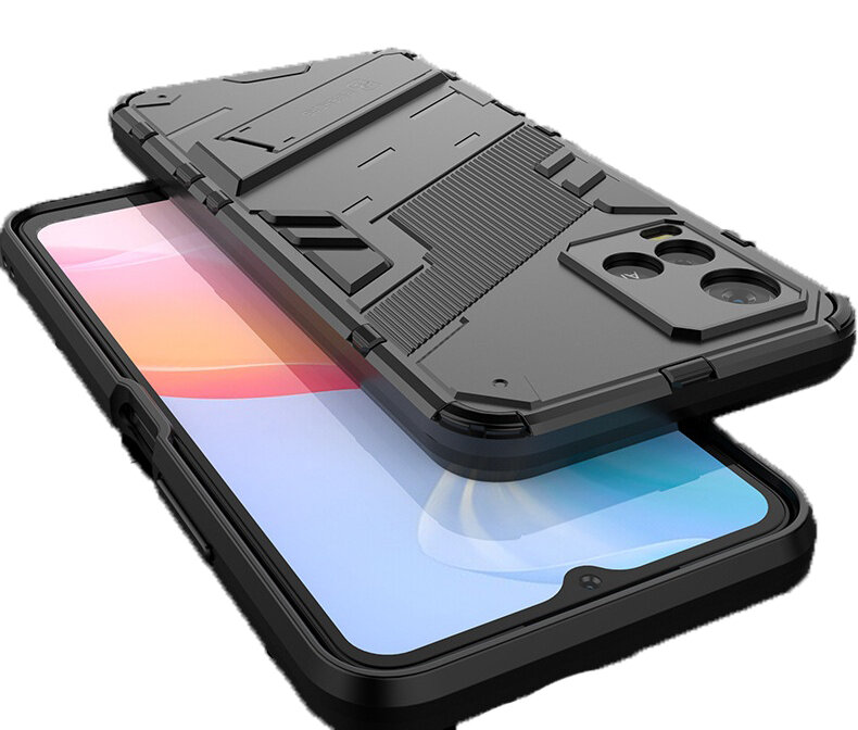 Противоударный усиленный чехол-бампер-пенал MyPads для Vivo Y21 / Y33s черный