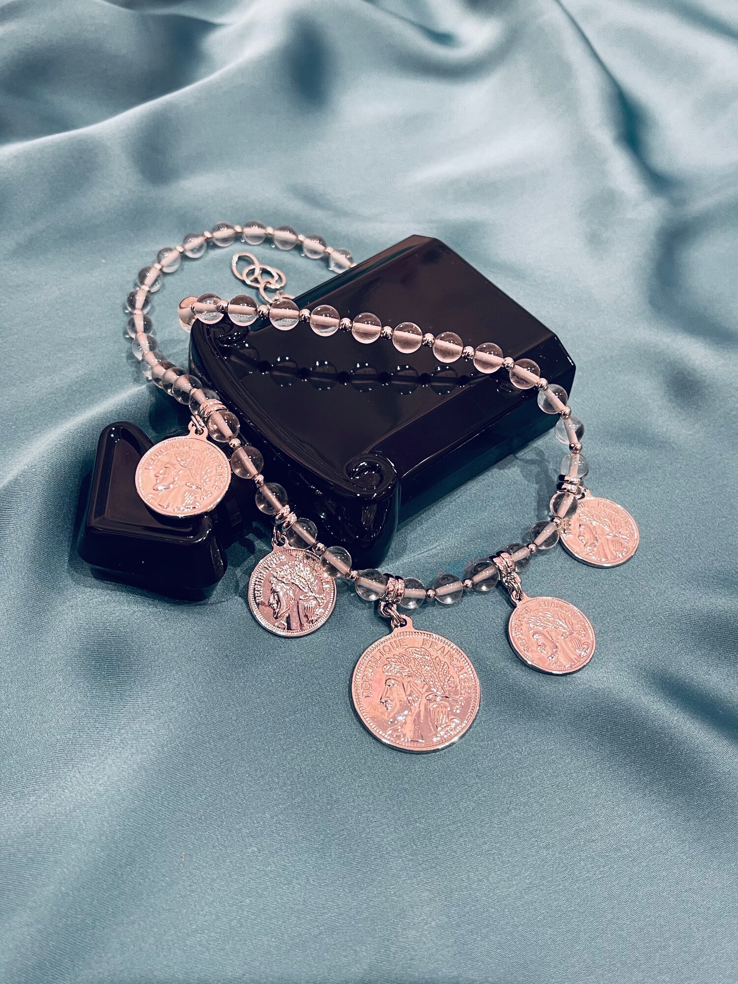 Колье Jewellery by Marina Orlova, горный хрусталь, длина 44 см, бесцветный — фото 1