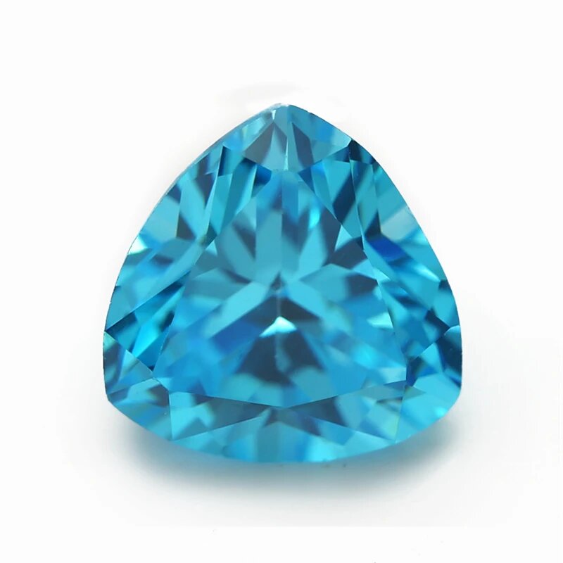 Камень триллионной огранки, свободный кубический цирконий, 5А, циркон с фианитом, зеленый, морской синий, танзанит, цвет, размер 3x3 мм ~ 10x10 мм