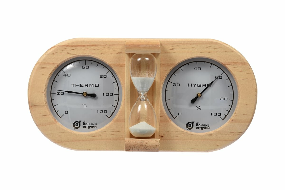 Банные штучкитермометр с гигрометром и песочными часами, станция 27×13.8×7.5 см 18028