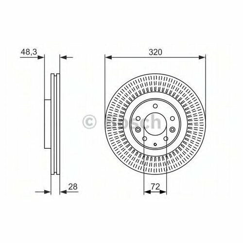 Диск тормозной Bosch 0986479795 для Mazda CX-7, CX-9