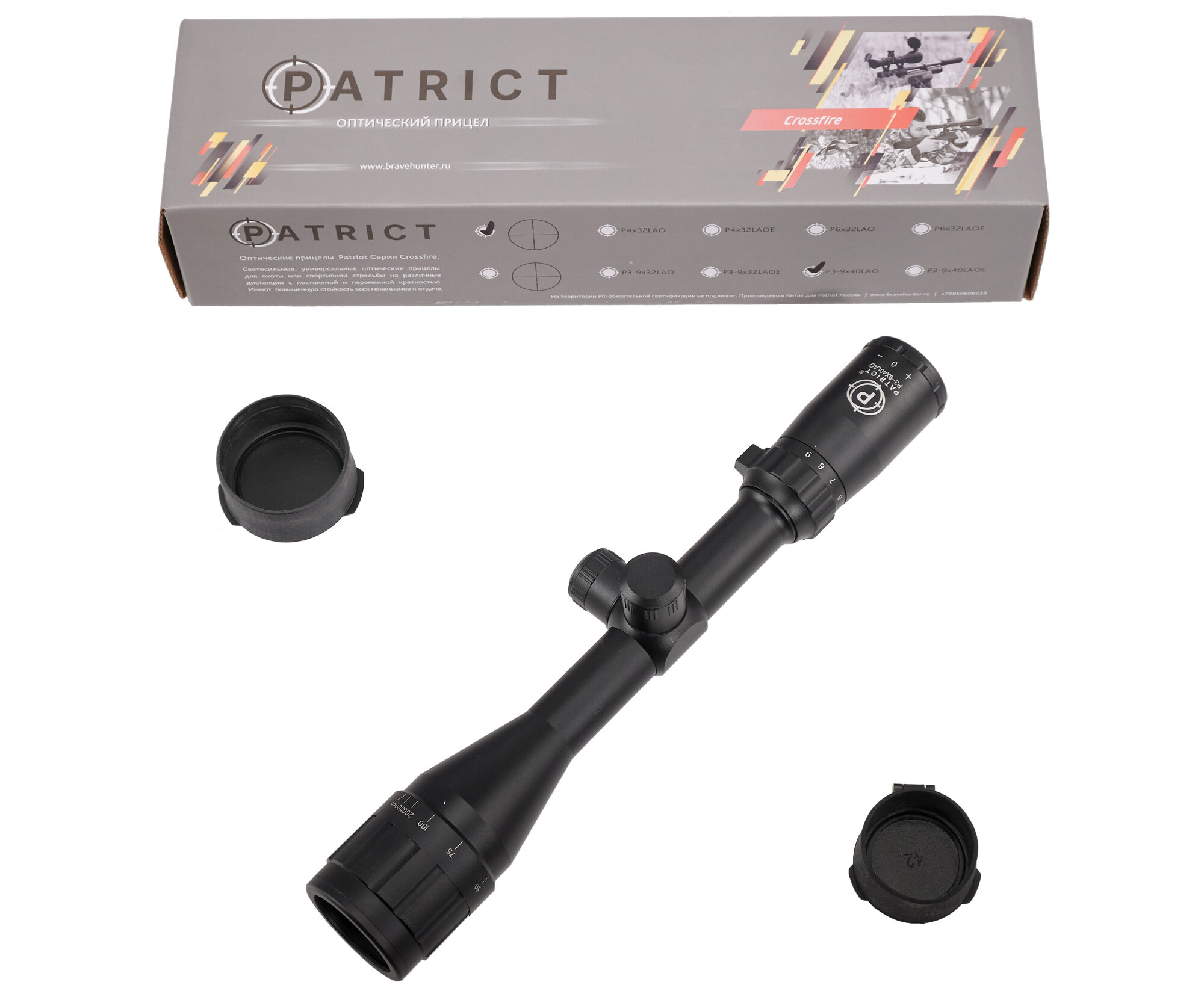 Оптический прицел Patriot Crossfire 3-9x40 LAO Mil-Dot (BH-PT394AO, 25.4 мм)