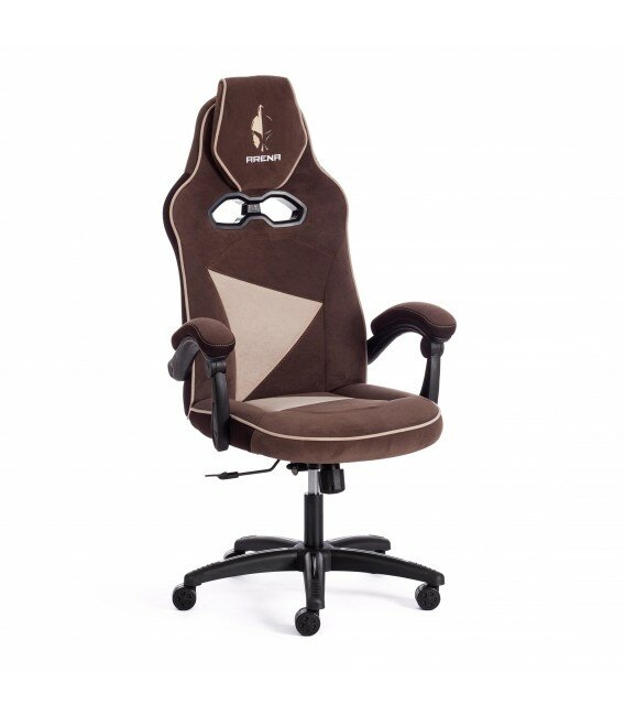 TetChair Кресло ARENA флок коричневый / бежевый