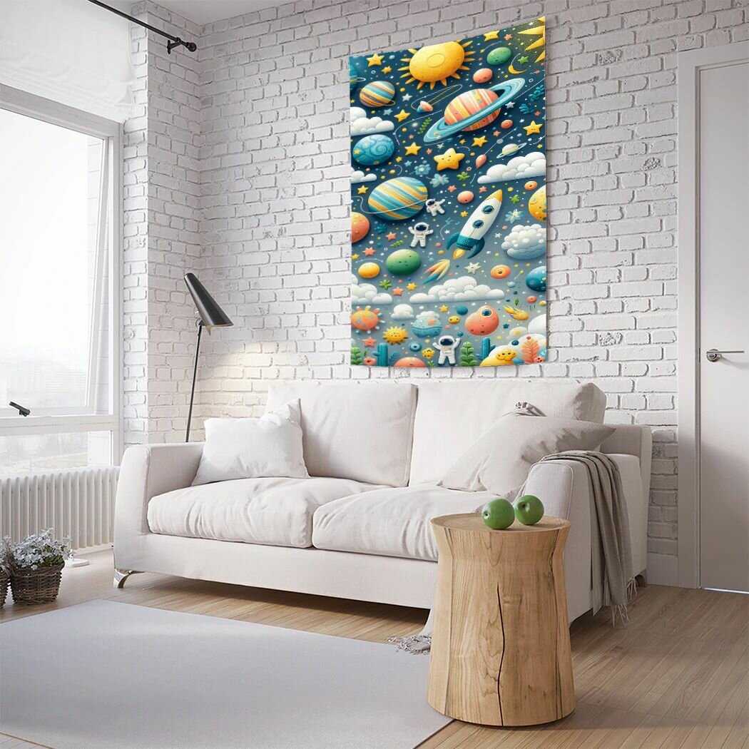 Вертикальное фотопанно на стену JoyArty "Облака в космосе", из ткани, 150х200 см