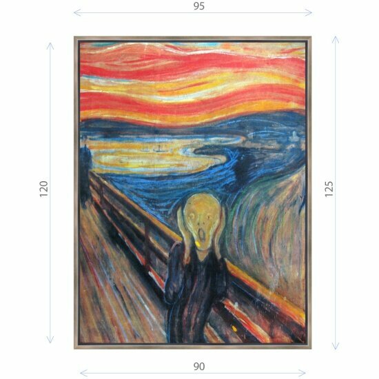 Картина Декор Депо Эдварда Мунка Крик Матовый холст в раме 125х95 см