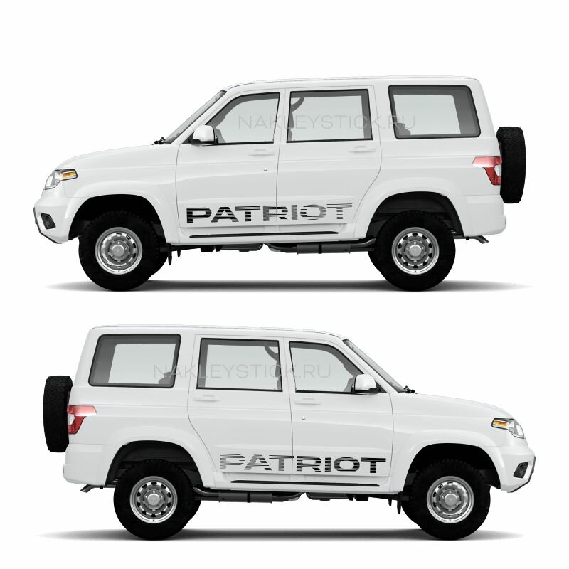 2 шт наклейки Patriot на двери УАЗ Патриот пара виниловых наклеек чёрные