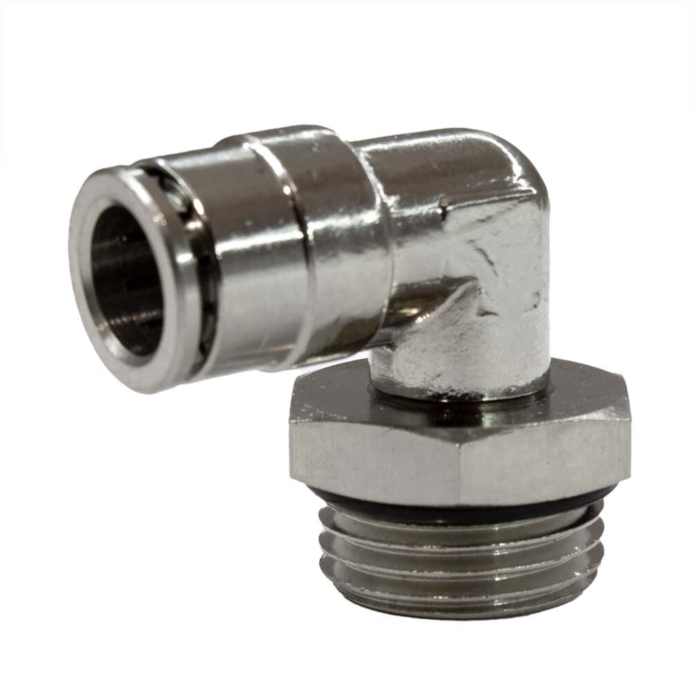 Пневмофитинг цанговый L-образный Cn-L1/2M-10 для полиуретановых и рильсановых трубок, Арт. 5635