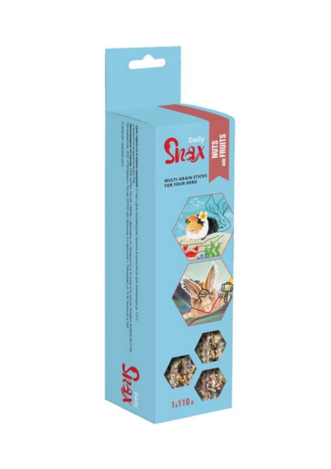 Зерновые палочки для грызунов Snax Daily с орехами 1 шт (110г) х 2 упаковки