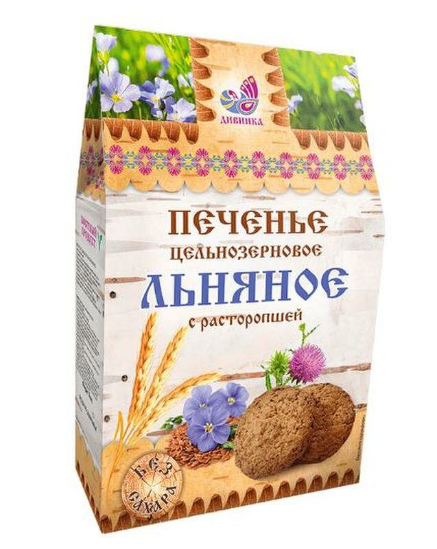 Печенье "Льняное" с расторопшей на топинамбуре дивинка 300 г