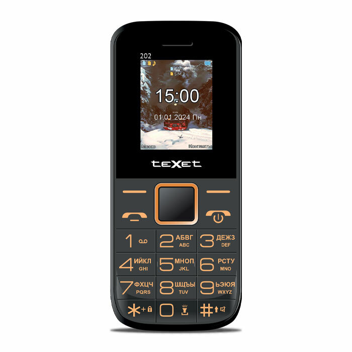 Телефон мобильный Texet TM-202 черный