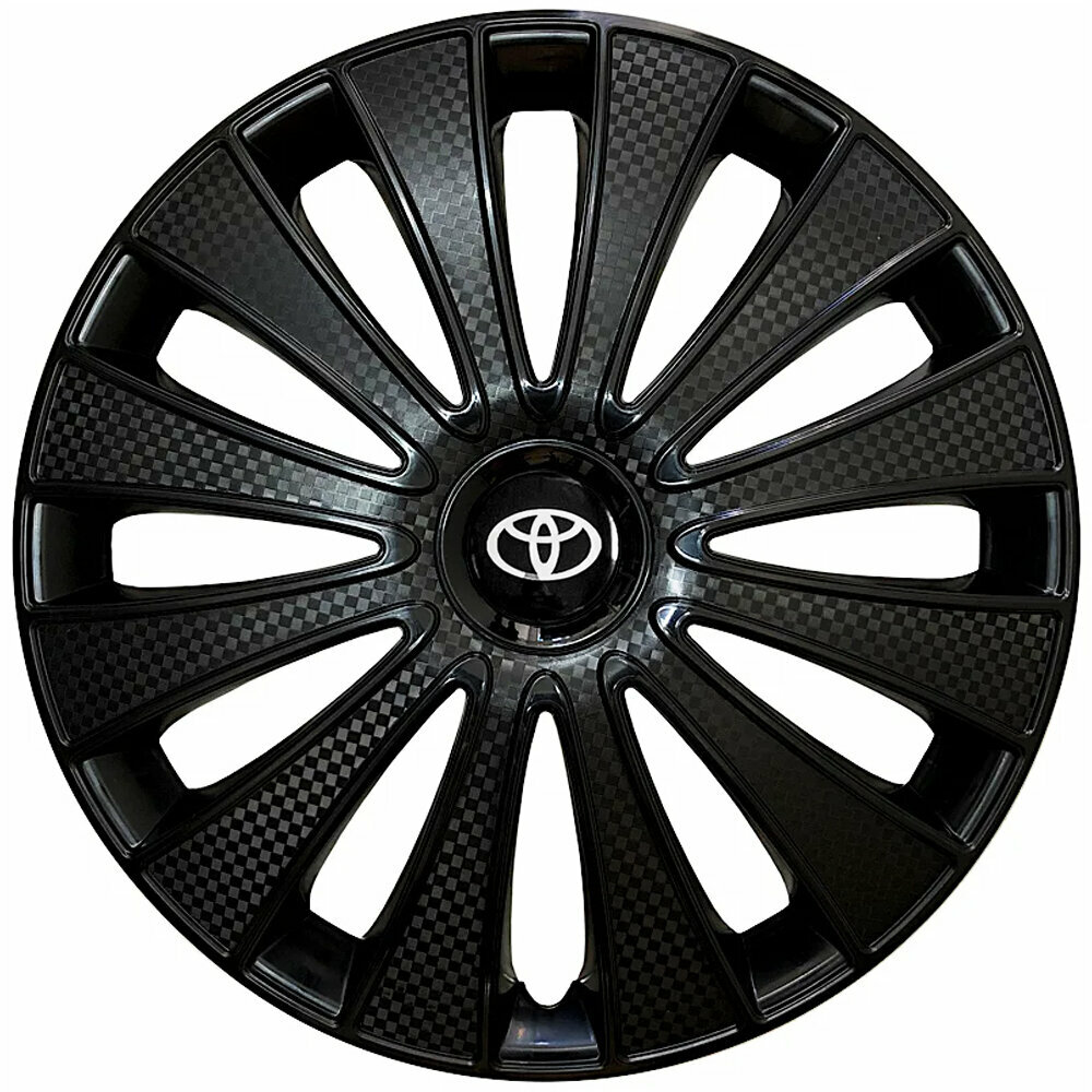 Автомобильные колпаки на диски тойта ГМК черная R14", в комплекте 4 колпака