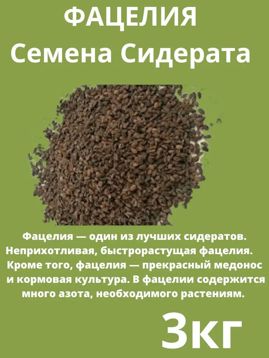 Семена Сидерат Фацелии 3 кг