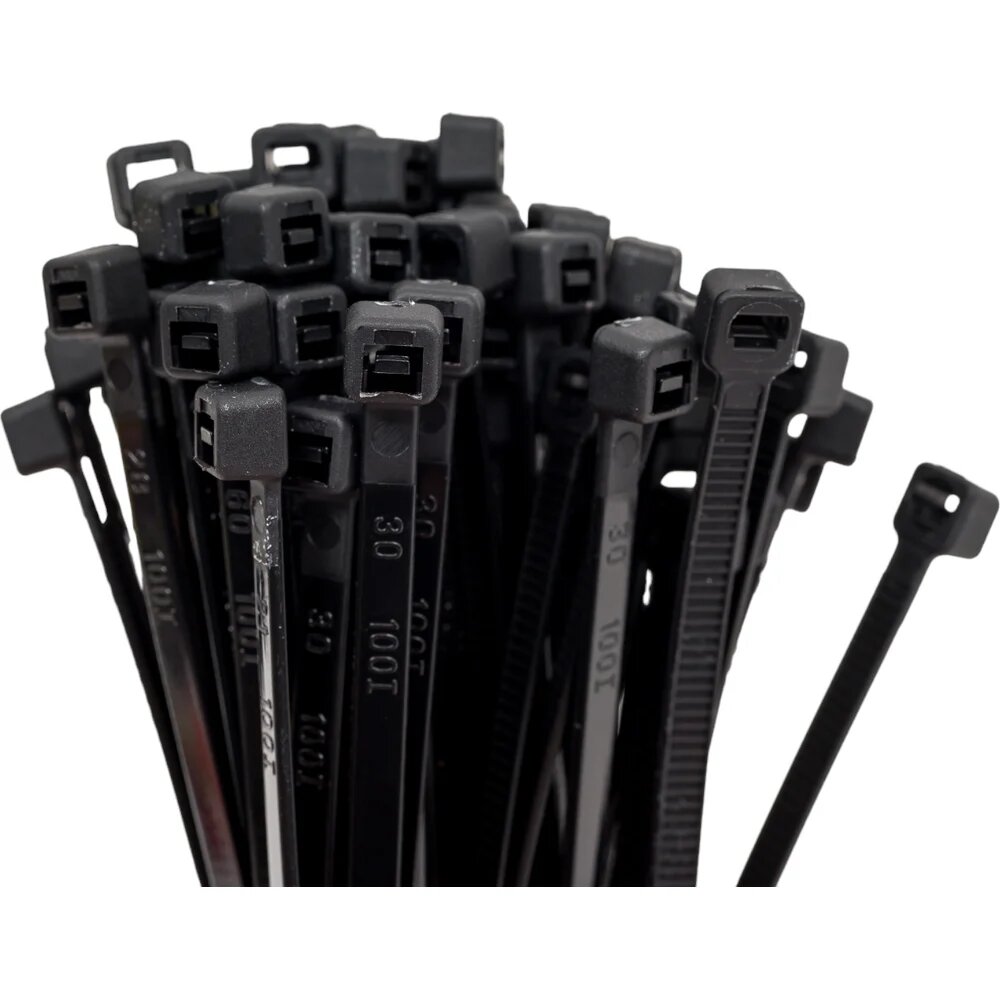 Нейлоновые стяжки Fortisflex КСС 4x100 мм, черный, 100 шт. 89904