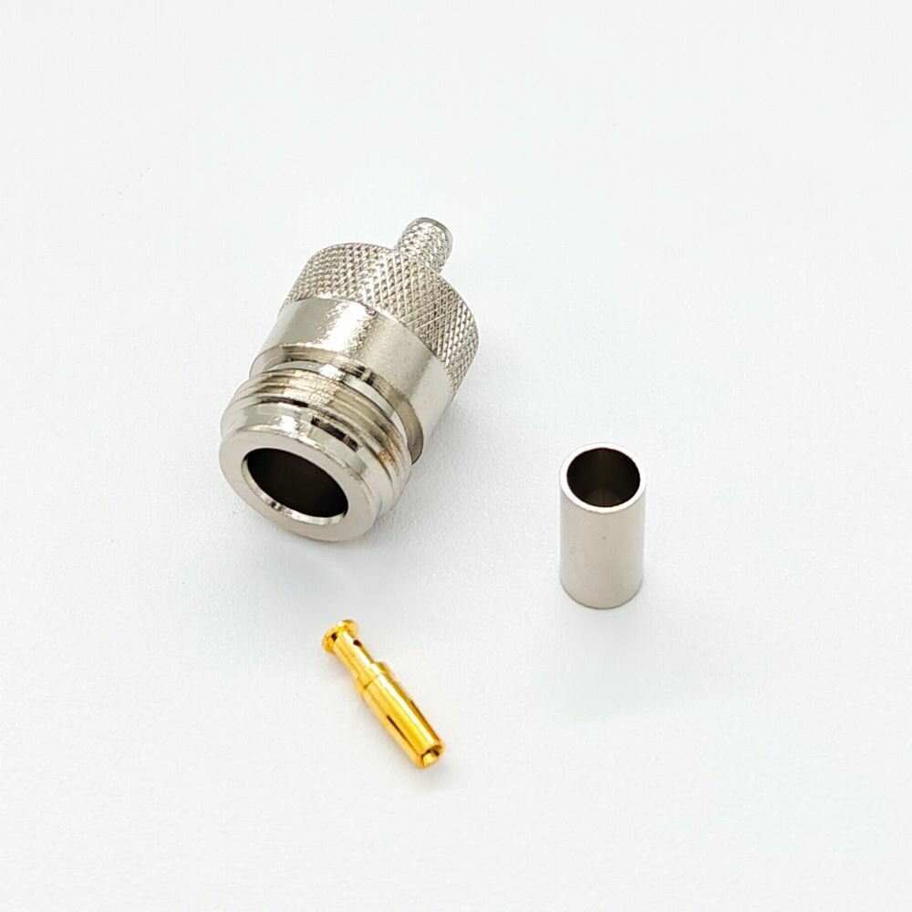 Разъем N type, гнездо, кабельный, обжим, RG-58, N-211F