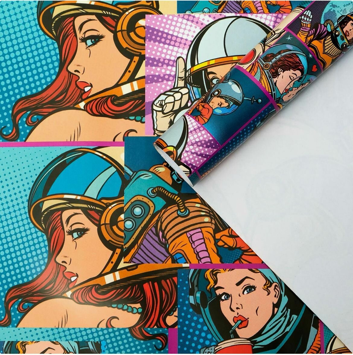 Бумага глянцевая "Pop-art космос", 0,5 х 0,7 м