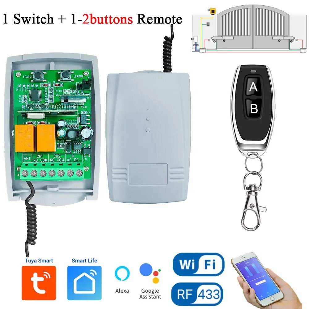 Беспроводной контроллер для ворот Tuya 1 Switch 1 Remote(2)