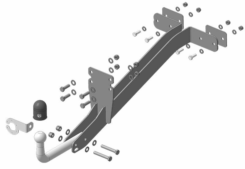 Фаркоп АвтоСтандарт для UAZ Patriot 2005-н. в. (оцинк. Шар)(паспорт и сертификат в комплекте)(без электрики) U101A
