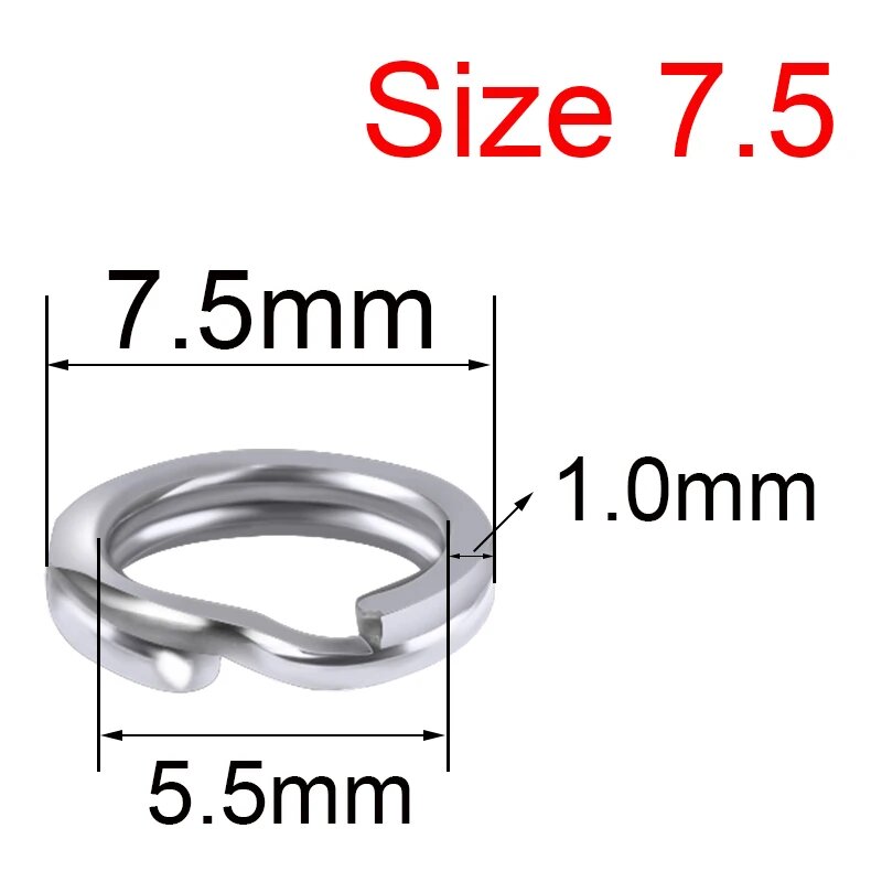 Разделительные кольца из нержавеющей стали, Size 7.5mm, 50 шт.