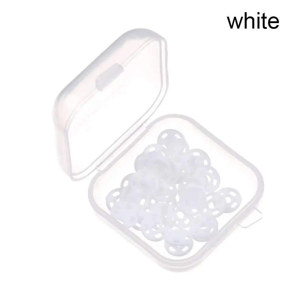Мини-кнопки для кукол 15 шт, пластик, разноцветные Белый, white