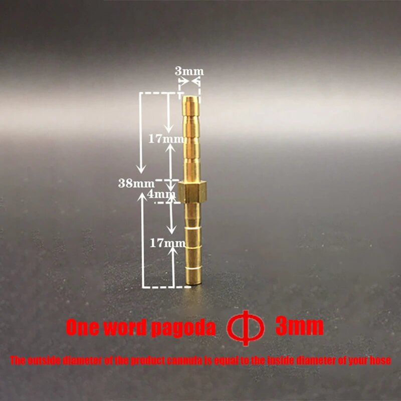 Латунный штуцер Pagoda 3mm для труб