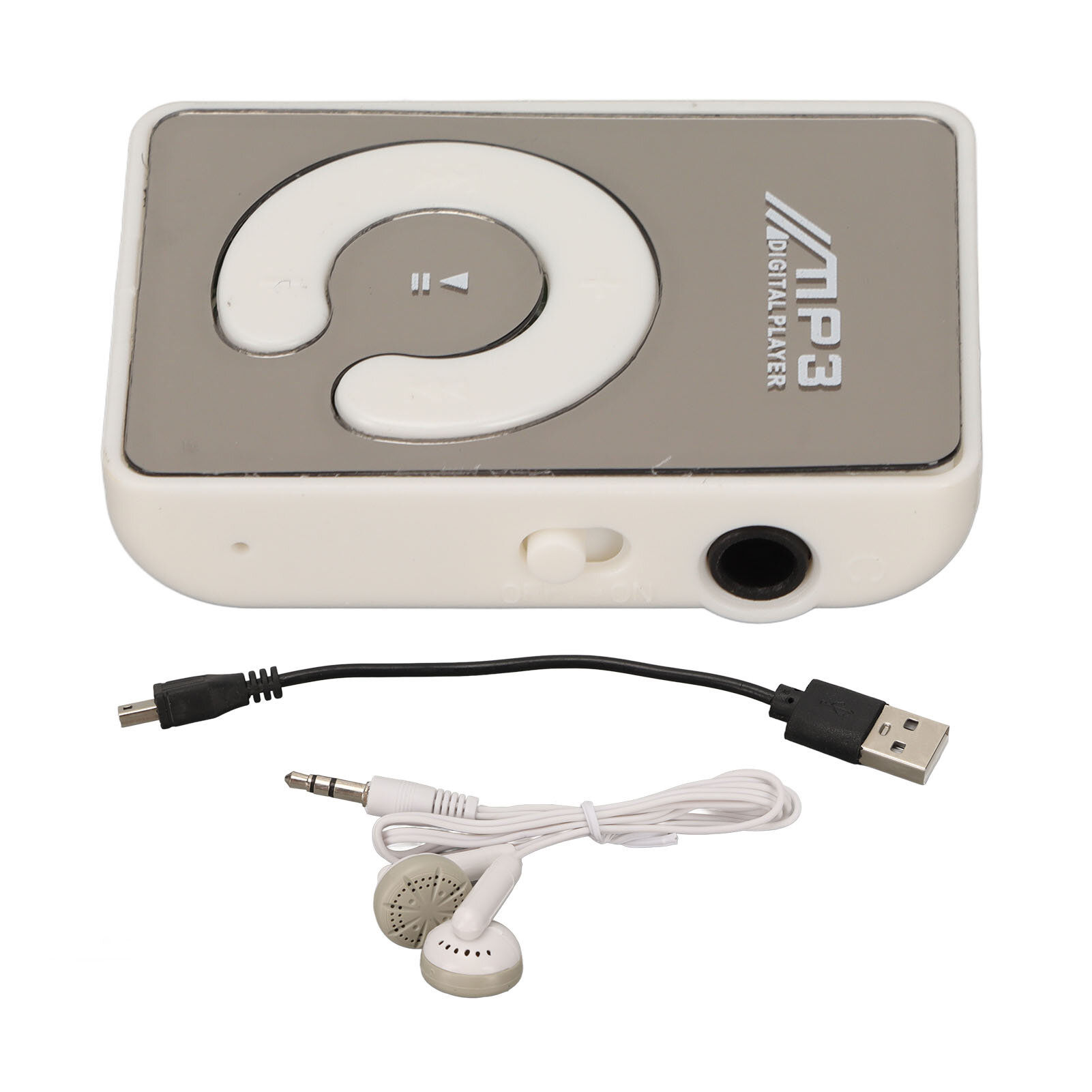Back Clip Player Portable Lightweight Mini MP3 Music with Memory Card Slot for Daily School White