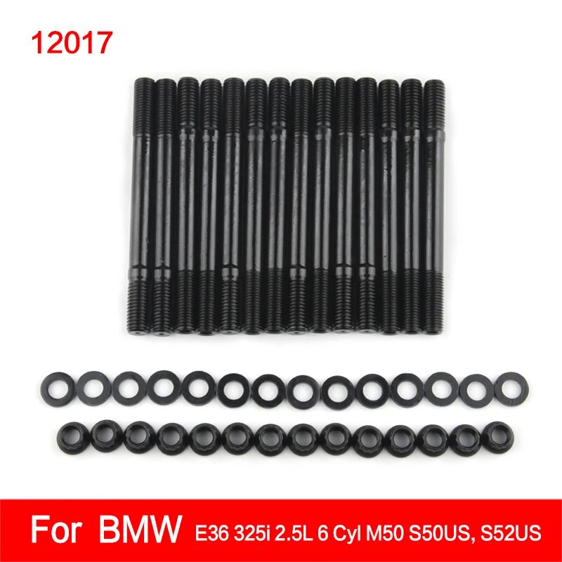 Для 201-4302 Комплект шпилек головки блока цилиндров для BMW E36、325i 2.5L 6 Cyl M50 3.0L S50US 3.2L S52US Inline 6 (12017)