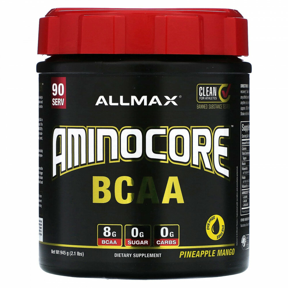 ALLMAX, AMINOCORE™ BCAA, ананас и манго, 1035 г (2,28 фунта)