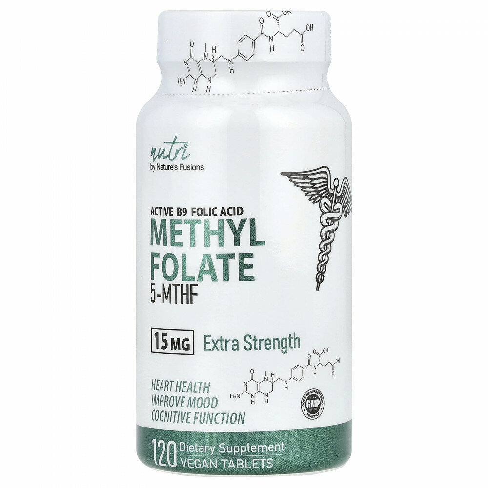 Nutri, метилфолат, 15 мг, 120 веганских таблеток