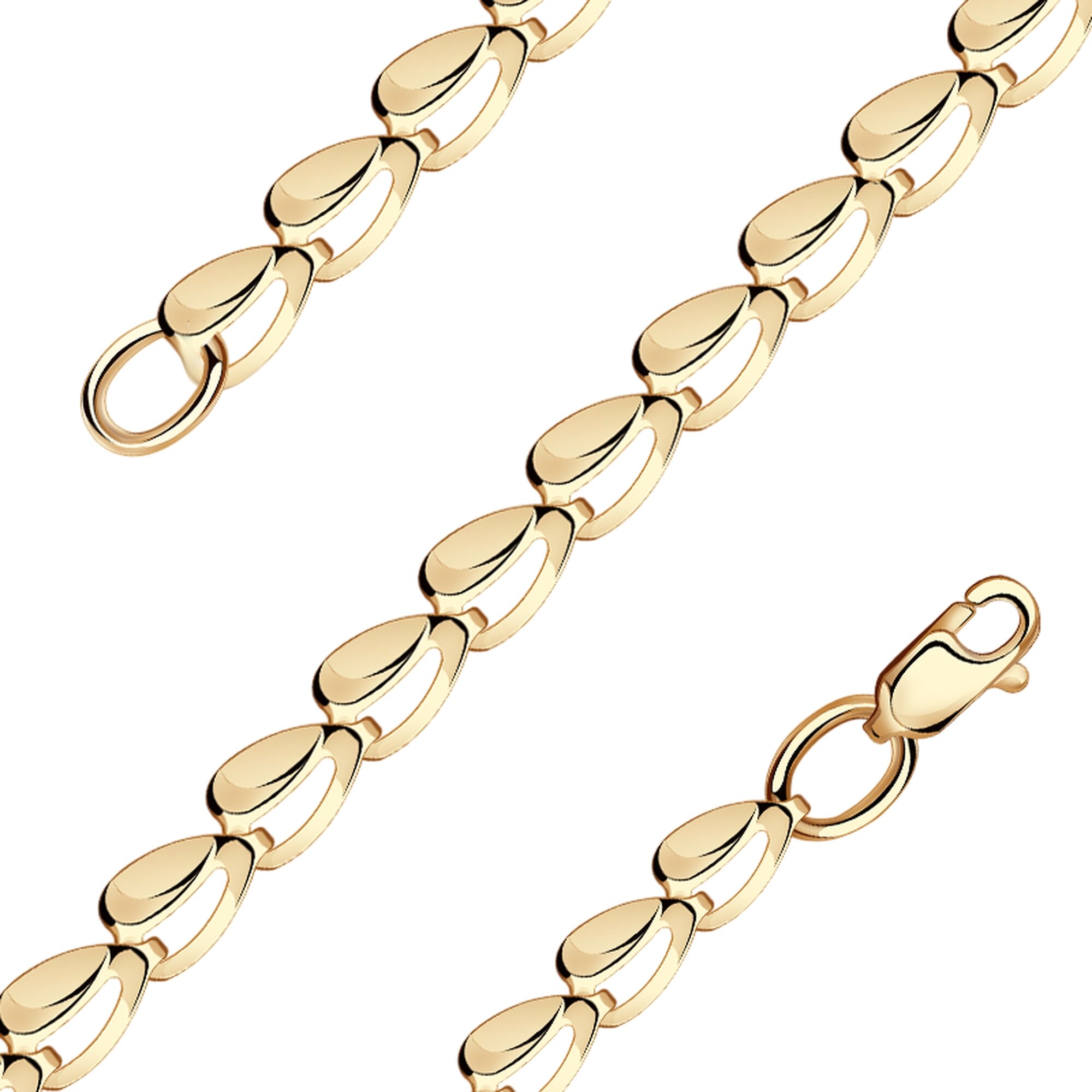 Браслет, красное золото, 585 проба