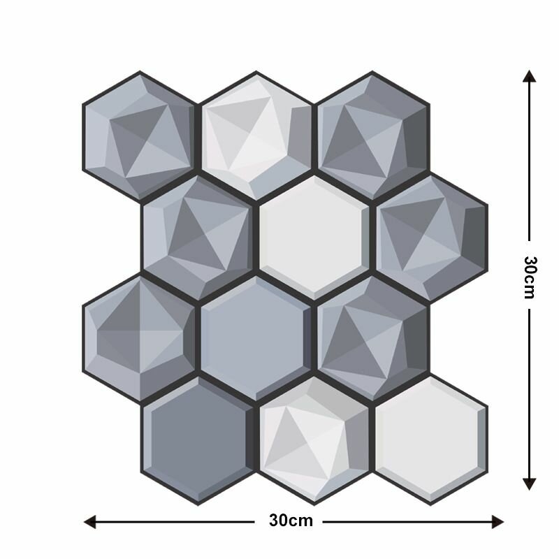 Панели (комплект 10 шт) самоклеющиеся для стен декоративные, 3D, мягкие 30х30 см, толщина 3 мм, Материал ПВХ, водонепроницаемый