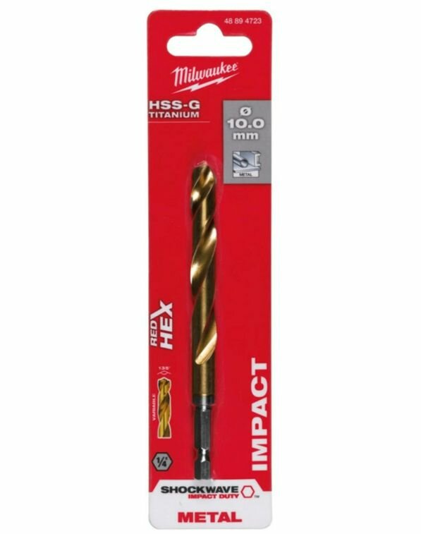 Сверло по металлу Milwaukee RedHEX HSS-G 10мм 48894723