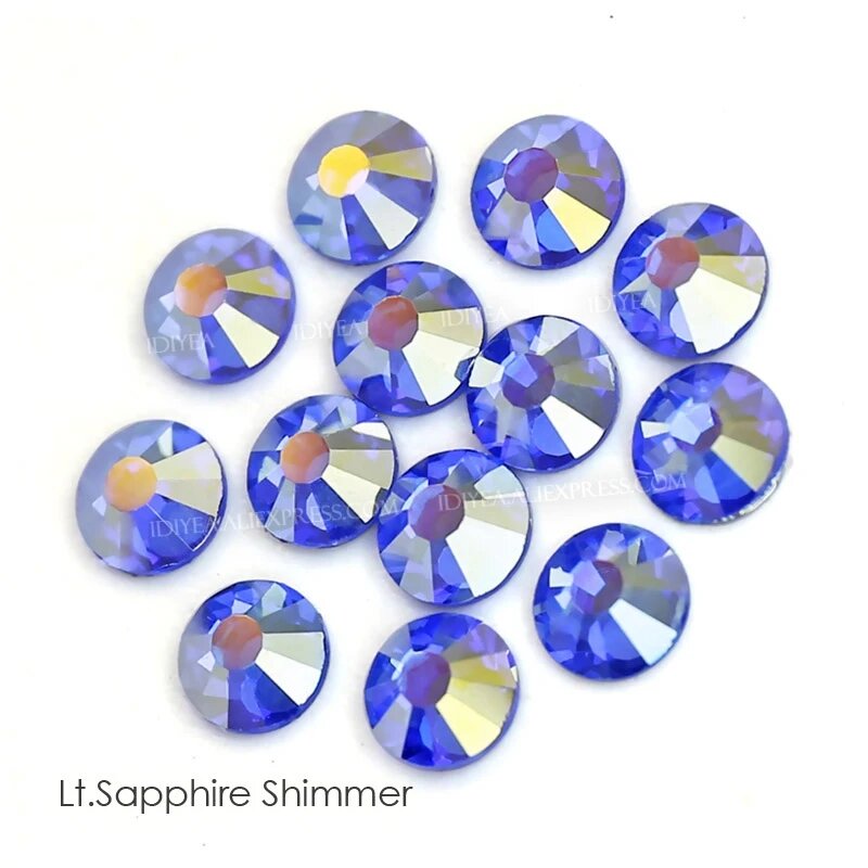 Стразы IDIYEA SS16, 1440шт, Lt.Sapphire Shimmer