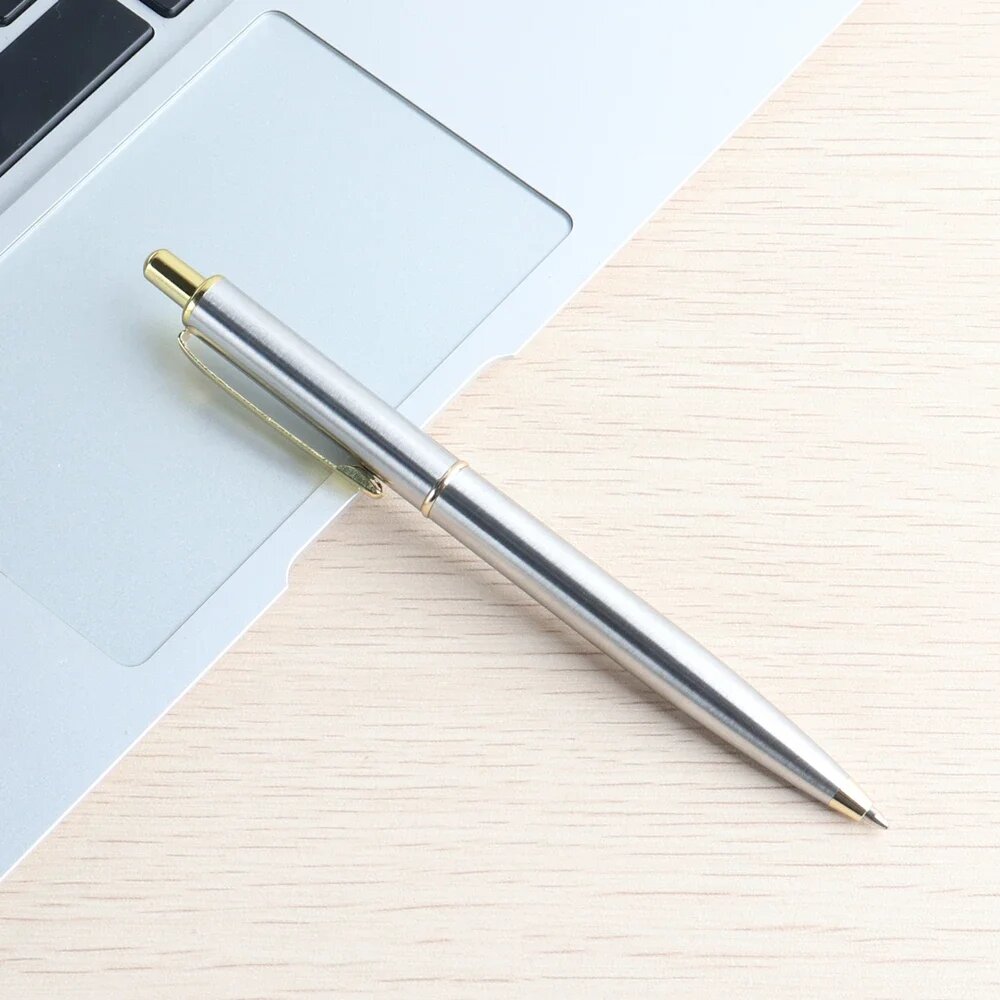 Металлическая шариковая ручка Baikingift, синие чернила, 1Pcs Gold Pen