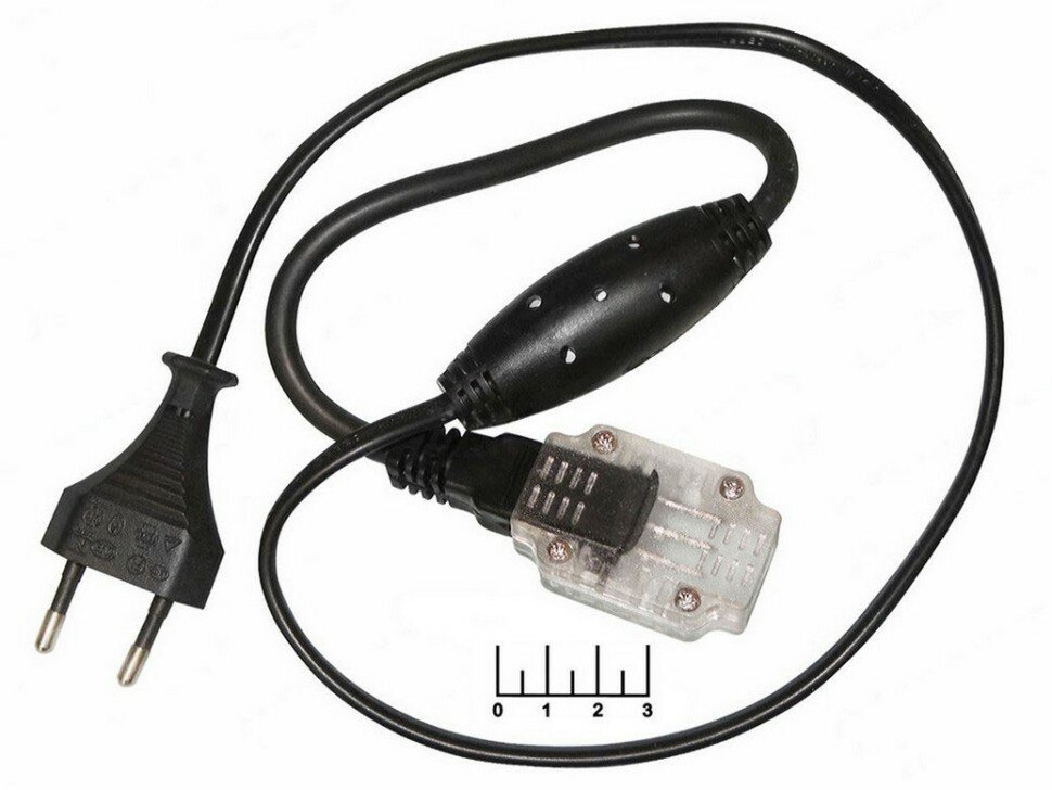 Шнур коннектор для дюралайта светодиодного 3-х контактный плоский 0.8м LD122 (26094)