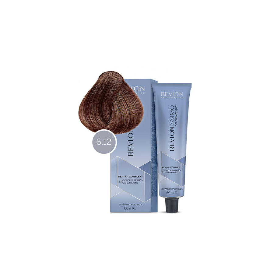 Revlon Professional Revlon Revlonissimo Colorsmetique 6.12 - Перманентная краска для волос темный блонд пепельно-перламутровый 60 мл