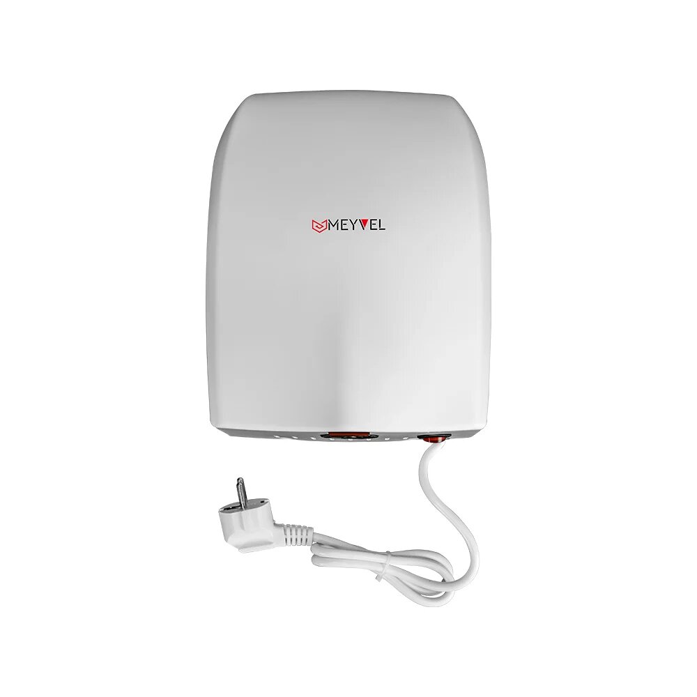 Сушилка для рук MEYVEL mh2-1400p1 (white) 930002, настенная модель с корпусом из ABS‑пластика, защита от перегрева