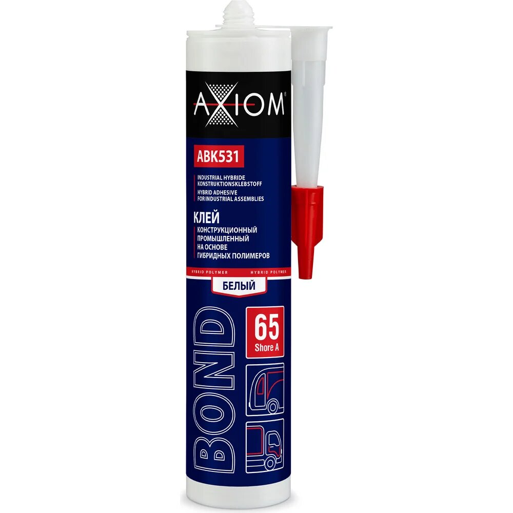 Клей конструкционный промышленный на основе гибридных полимеров AXIOM Шор А 65 белый