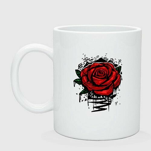 Красная Роза Red Rose Керамическая кружка