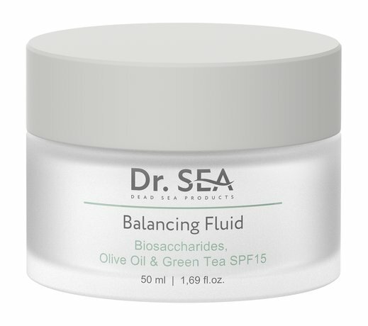 Dr.Sea Biosaccharides, Olive Oil & Green Tea Balancing Fluid SPF 15, Балансирующий флюид для лица с комплексом биосахаридов, оливой и зеленым чаем, 50мл