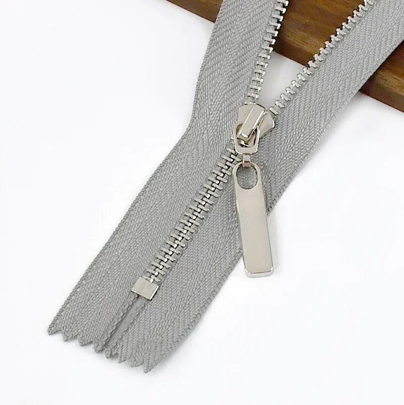 Металлические молнии Meetee 3 шт, 15/18/20/25/30 см Серый, AP393-GraySilver, 15cm
